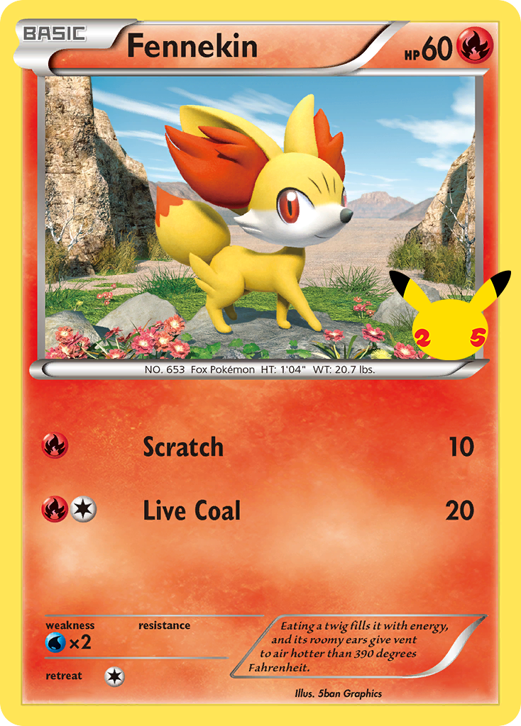 Fennekin McDonald s 25th Anniversary Pokemon Card Pikawiz