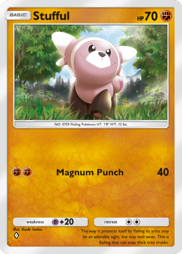 Stufful Mega Rising Pokemon Pocket Card | Pikawiz