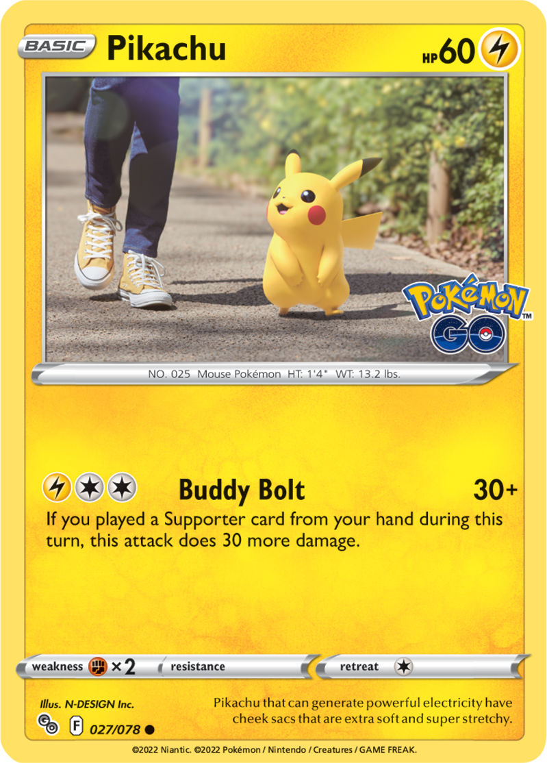 Pikachu Pokemon Go Pokemon Card Pikawiz