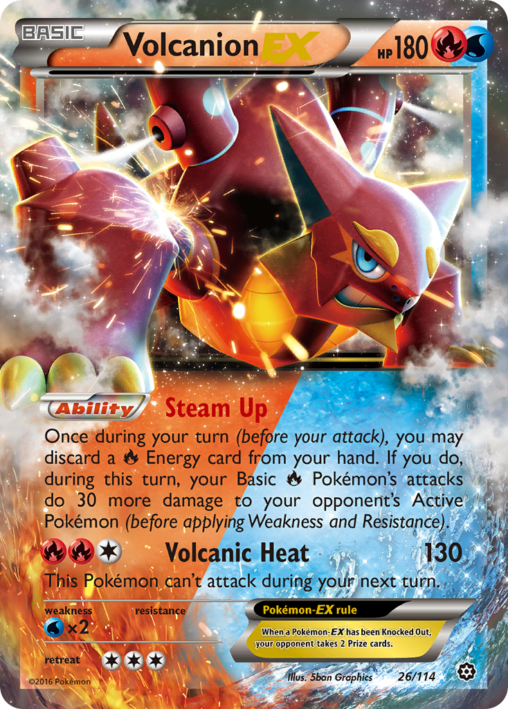 Volcanion EX Steam Siege Pokemon Card Pikawiz
